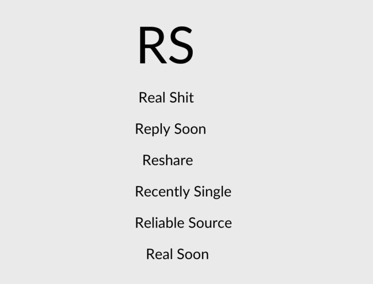 RS in Chat: From ‘Real Shit’ to ‘Reshare’ and More—How to Tell What It ...